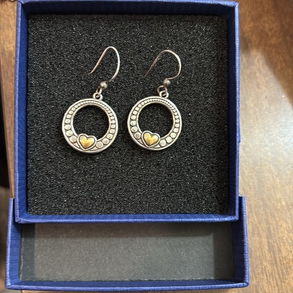 Brighton | Jewelry | Brighton Heart Dot Two Tone Earrings | Poshmark